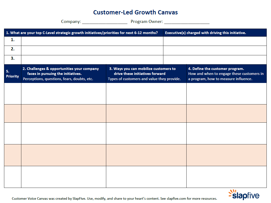 Customer Voice Canvas | Download in PDF & Word Format | Slapfive